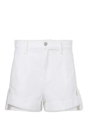 7 For All Mankind High-rise Denim Shorts - White