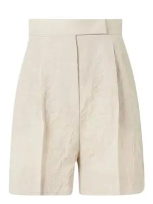 Max Mara Abisso Virgin Wool Canvas Shorts - Beige