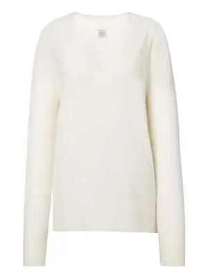 TOTEME Cashmere V-neck Sweater - White