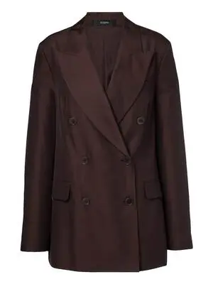 JOSEPH Valery Silk And Cotton Blazer - Brown