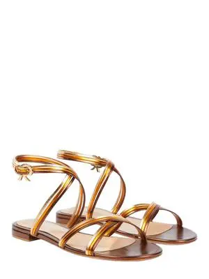 GIANVITO ROSSI Calissa Metallic Leather Sandals - Multicoloured
