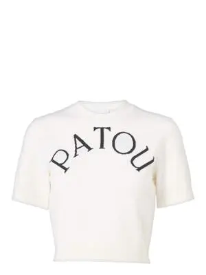 PATOU Logo Jacquard Crop Top - White