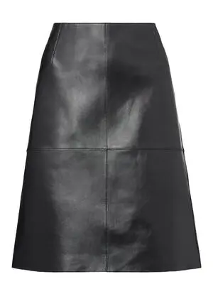 TOTEME Paneled Leather Midi Skirt - Black
