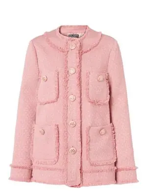 Dolce & Gabbana Rachel Wool-blend Tweed Jacket - Pink