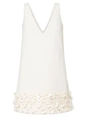 SELF-PORTRAIT Bridal Sequined Crêpe Minidress - White