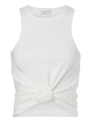 Magda Butrym Gathered Cotton-blend Tank Top - White