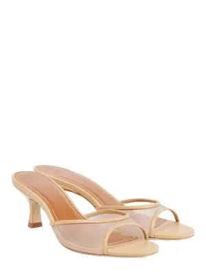 Staud Brigitte 55 Mesh Mules - Beige