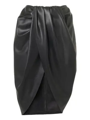 Stella McCartney Draped Faux Leather Midi Skirt - Black