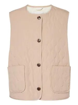 Varley Karla Quilted Twill Vest - Beige