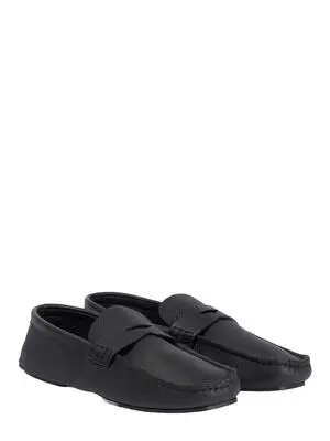 Khaite Billy Leather Penny Loafer - Black