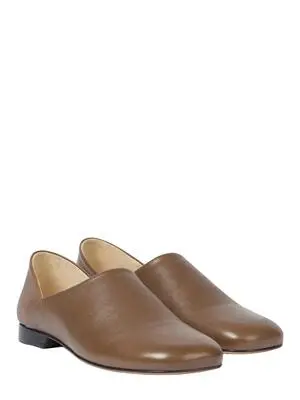 LEMAIRE Convertible Leather Slip-on Shoes - Brown