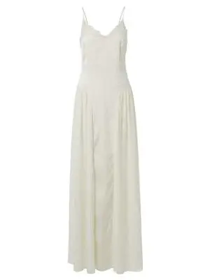 Remain Birger Christensen Bridal Lace-trimmed Satin Maxi Dress - White