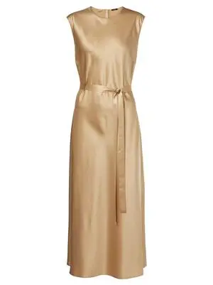 JOSEPH Garnier Silk Satin Midi Dress - Neutrals
