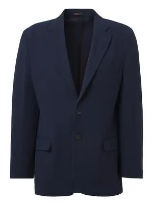 Rubinacci Striped Single-breasted Wool Blazer - Blue