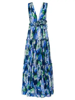 Costarellos Arella Floral Silk Georgette Gown - Multicoloured