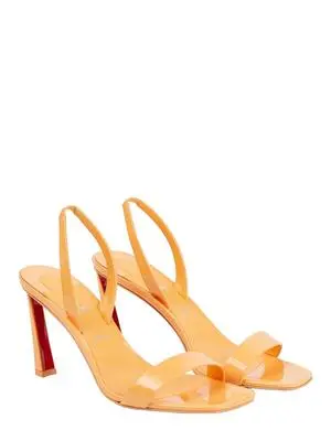 CHRISTIAN LOUBOUTIN Patent Leather Slingback Sandals - Neutrals