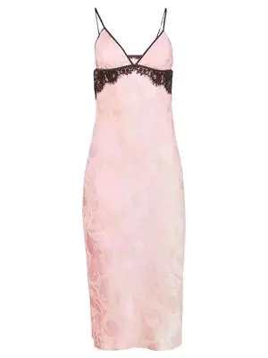 Fleur Du Mal Paisley Jacquard Midi Dress - Pink
