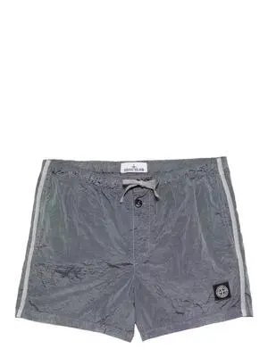 Stone Island Compass-patch Swim Shorts - Grey