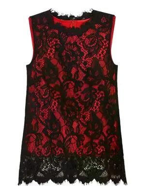 Dolce & Gabbana Floral Lace Top - Black
