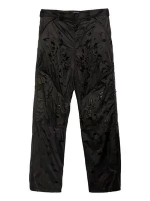 JUNTAE KIM Laser-slashed Petal Trousers - Black
