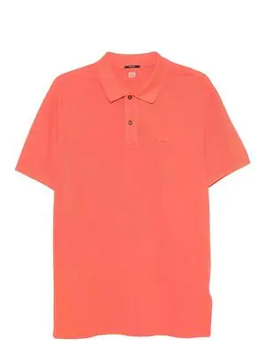 C.P. COMPANY Logo-embroidered Polo Shirt - Orange