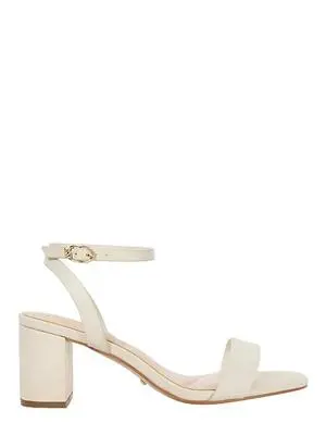 DUNE Melini Leather Block-heel Sandals - Ecru Leather