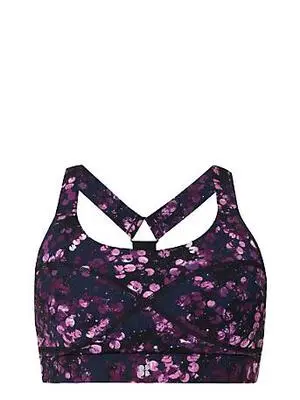 Sweaty Betty Power Abstract-pattern Stretch-woven Sports Bra - Purple Lilypad Print