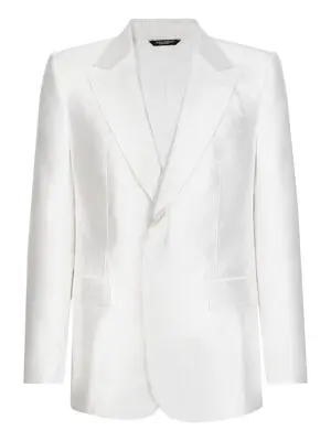Dolce & Gabbana Single-breasted Silk Shantung Sicilia-fit Jacket - White