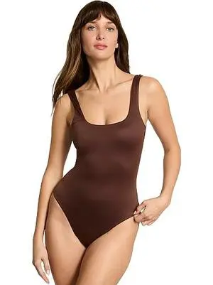 Victoria's Secret Bodywear Square-neck Tank Bodysuit - Brown