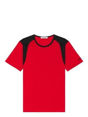 WALES BONNER Dub T Shirt In Red - Black & Red