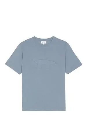 Maison Kitsuné Crafted Profile Fox Comfort Tee In Blue - Zinc Grey