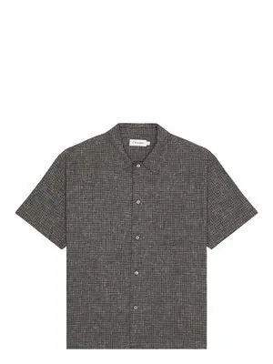 FRAME Textured Button Down Shirt In Black - Black Multi