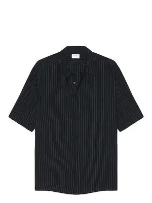 Saint Laurent Short Sleeve Shirt In Navy - Bleu Nuit