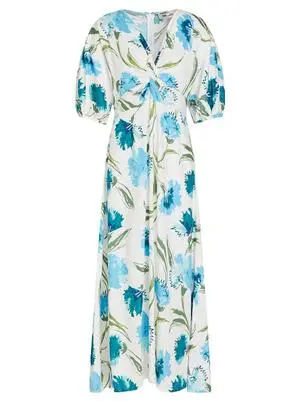 Diane Von Furstenberg Marjorie Floral-print Midi Dress - Ivory
