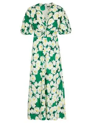 Diane Von Furstenberg Marjorie Floral-print Midi Dress - Green