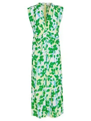Diane Von Furstenberg Livia Printed Crepe Midi Dress - Green