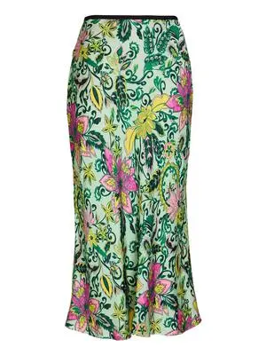 Diane Von Furstenberg Dina Reversible Floral-print Midi Skirt - Green