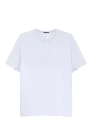 C.P. COMPANY Logo-embroidered Piqué T-shirt - Blue