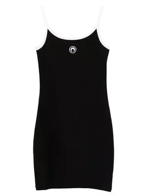 MARINE SERRE Moon-logo Jersey Dress - Black