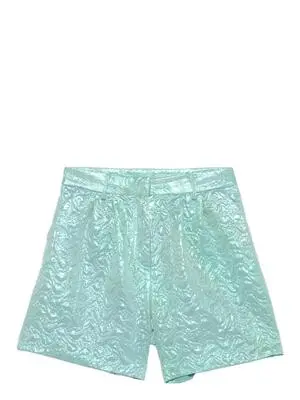 MERCI Lamé-effect Shorts - Blue