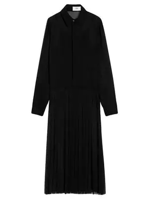 Ami Pleated Maxi Dress - Black
