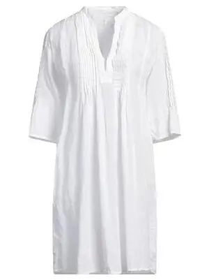 120% Lino Mini Linen Shirt Dress - White