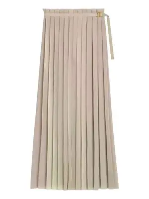 Ami Pleated Long Skirt - Grey