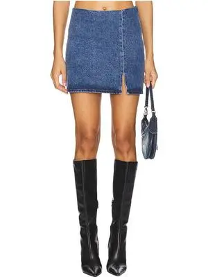 Good American Denim Mini Skirt - Blue