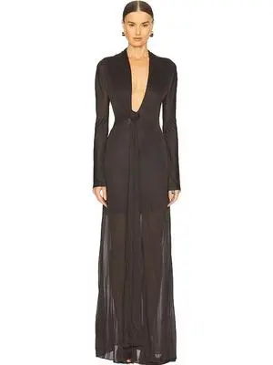 Giuseppe Di Morabito Plunging Maxi Dress - Chocolate