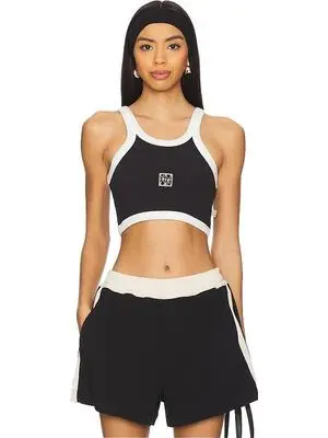 ARAMINTA JAMES Monogram Cropped Tank - Black