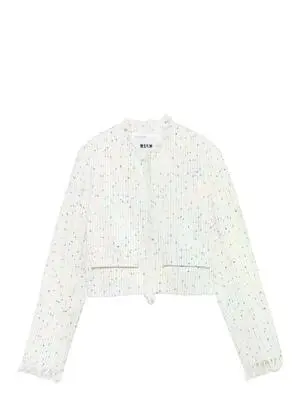 MSGM Frayed-edge Jacket - Neutrals