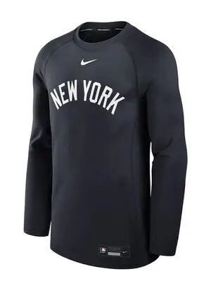 Nike New York Yankees Authentic Collection Game Time Dri-fit Mlb Pullover Crew - Blue