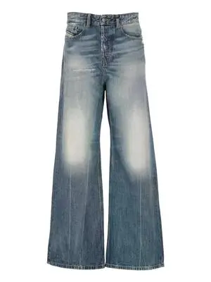 DIESEL Washed Wide Leg Jeans - Blue