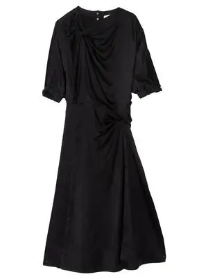 3.1 Phillip Lim Gathered-neckline Midi Dress - Black